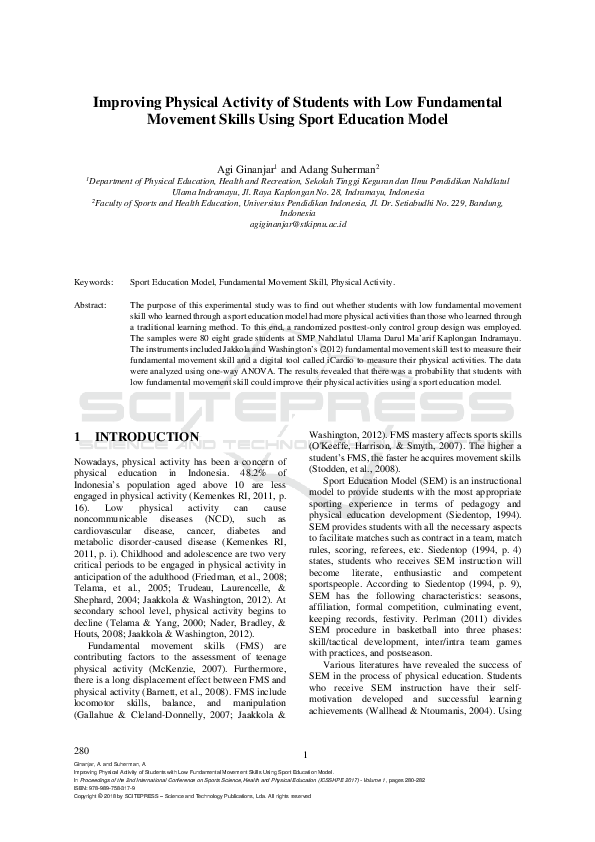 (PDF) Improving Physical Activity of Students with Low Fundamental ...