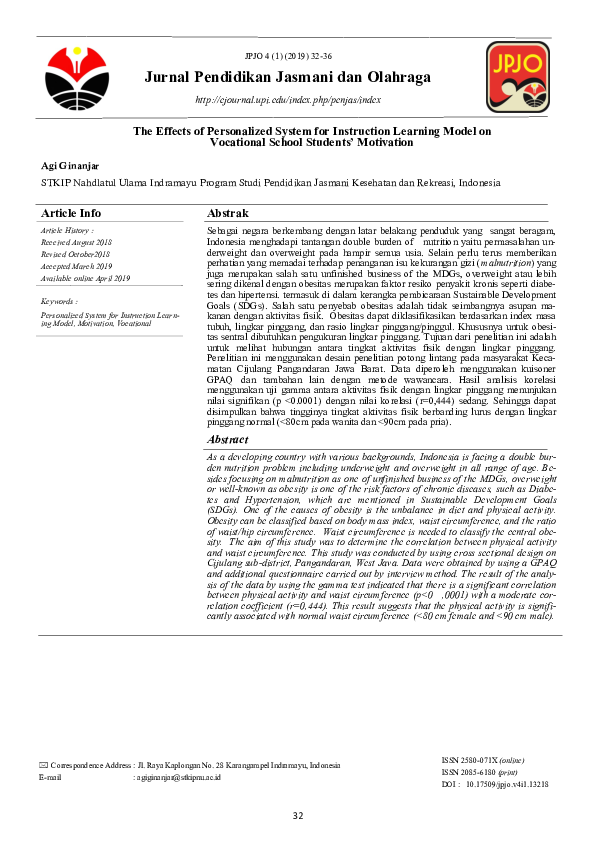 Pdf The Effects Of Personalized System For Instruction Learning Model