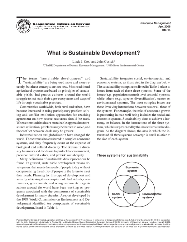 (PDF) Sustainable Development