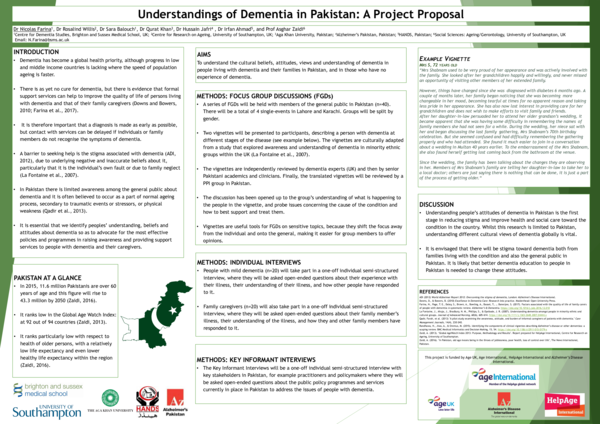 (PDF) [P4–546]: Understandings of Dementia in Pakistan: A Project Proposal