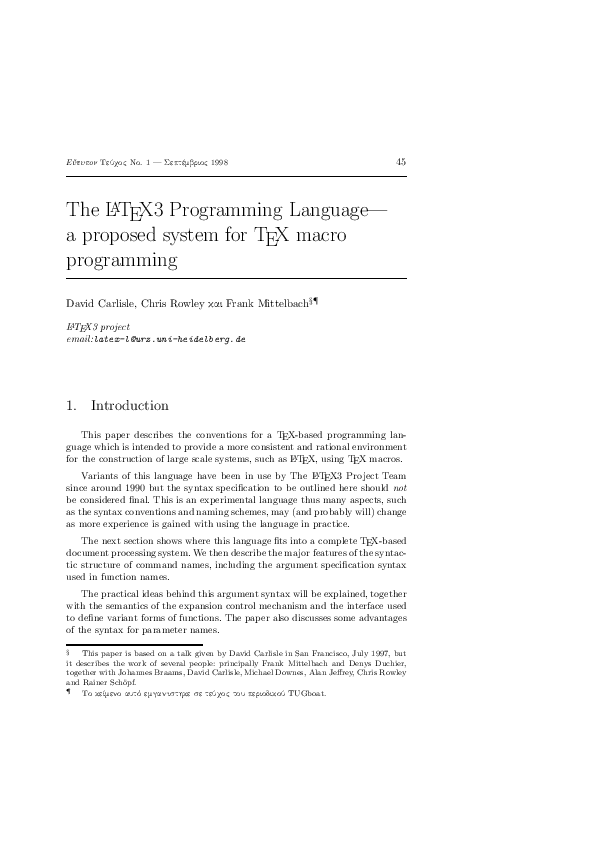 (PDF) LTEX3 Programming Language— a proposed system for TEX macro ...