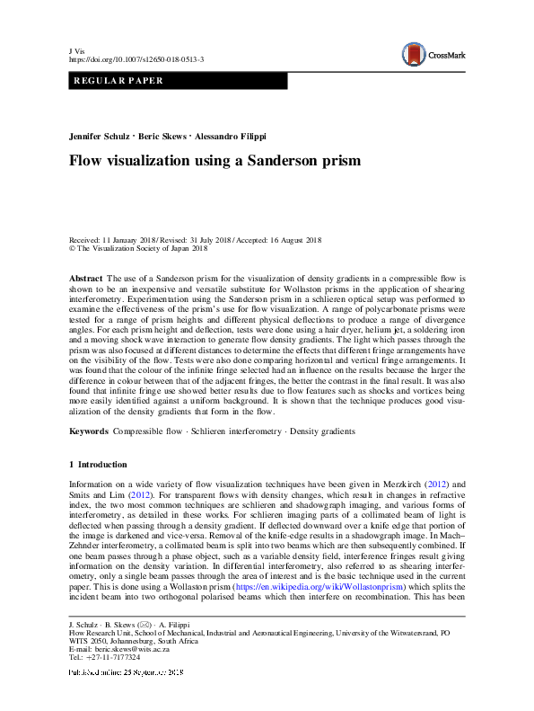(PDF) Flow visualization using a Sanderson prism