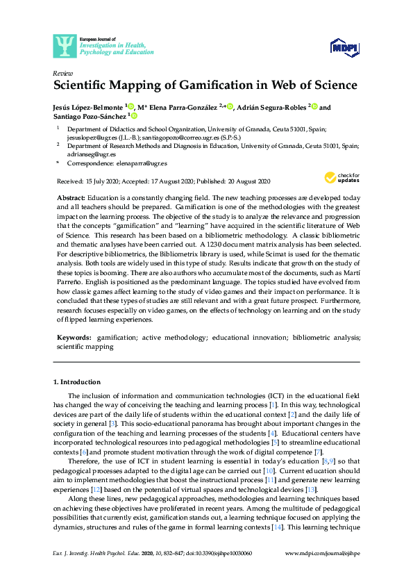 (PDF) Scientific Mapping of Gamification in Web of Science