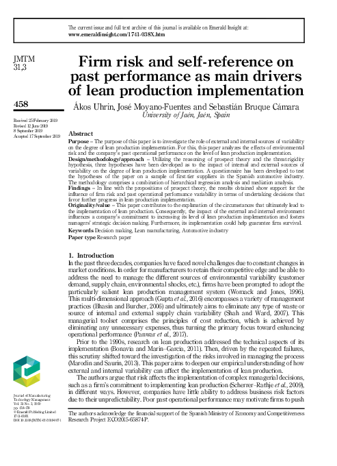(PDF) Firm risk and self-reference on past performance as main drivers ...