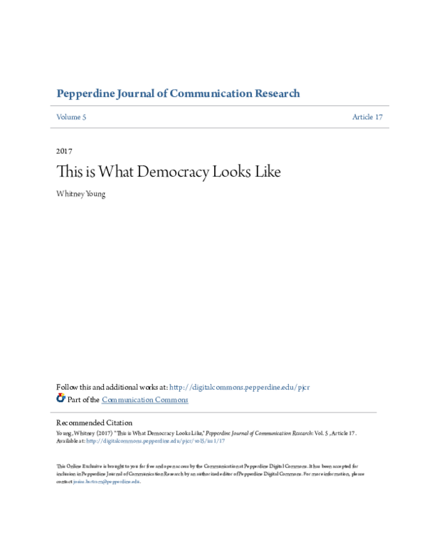(PDF) This Is What Democracy Looks Like?