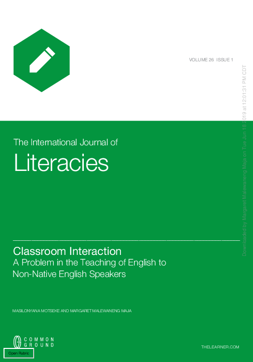 (PDF) Classroom Interaction: A Problem in the Teaching of English to Non-Native English Speakers