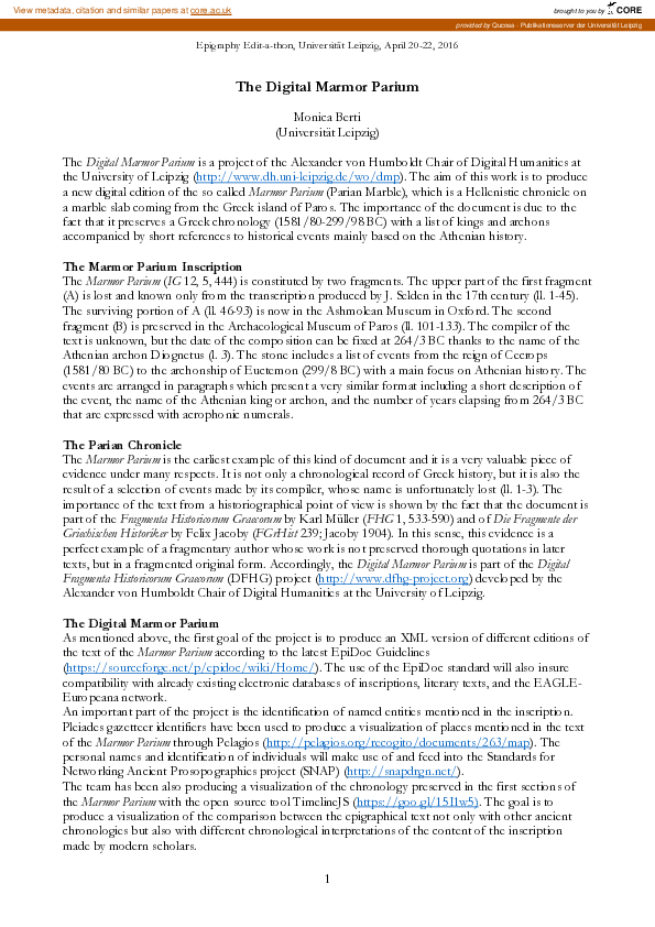 (PDF) The Digital Marmor Parium