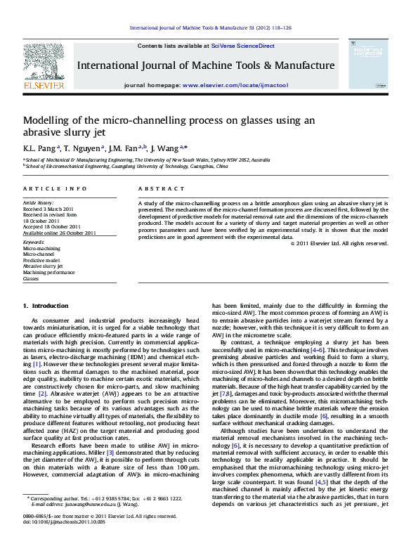(PDF) Modelling of the micro-channelling process on glasses using an ...