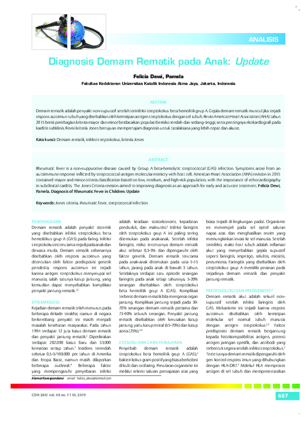 (PDF) Diagnosis Demam Rematik pada Anak: Update | Fatma nurse9 ...