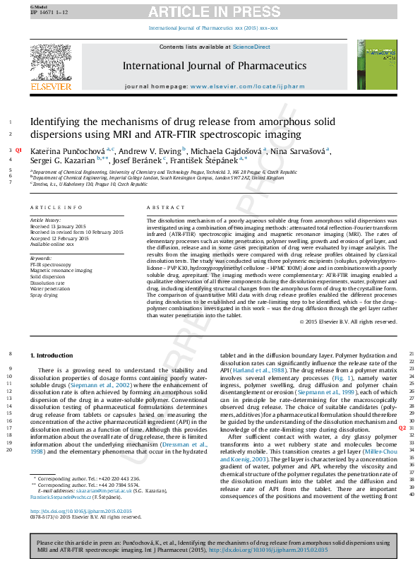 (PDF) Identifying the mechanisms of drug release from amorphous solid ...