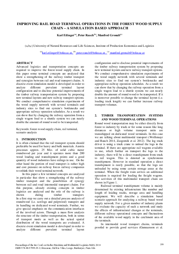 (PDF) Improving rail road terminal operations in the forest wood supply chain ? A simulation ...