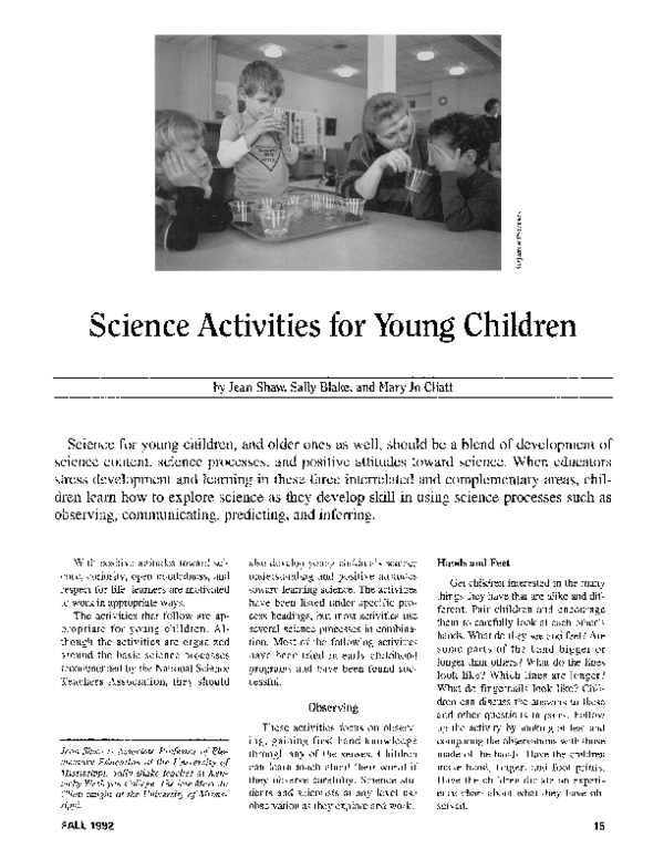 (PDF) Science activities for young children
