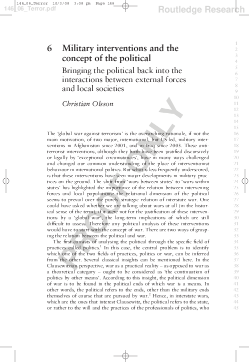 (PDF) Military interventions and the concept of the political