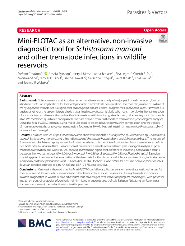(PDF) Mini-FLOTAC as an alternative, non-invasive diagnostic tool for ...