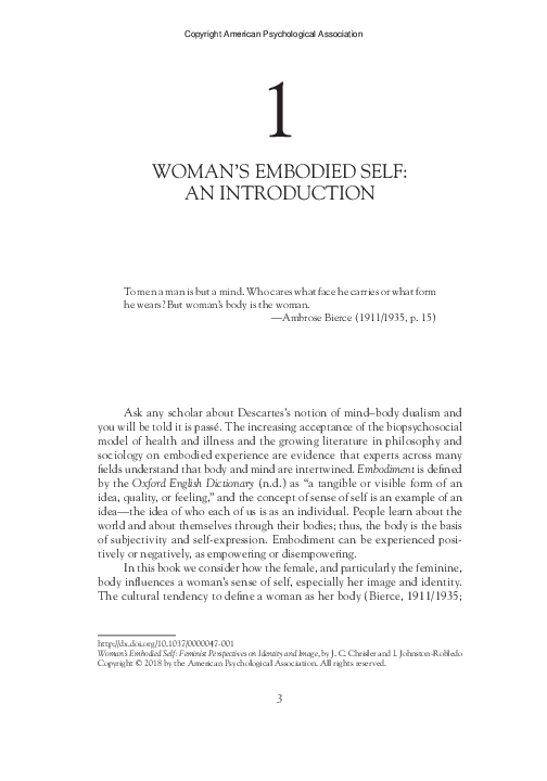 (PDF) Woman’s embodied self: An introduction