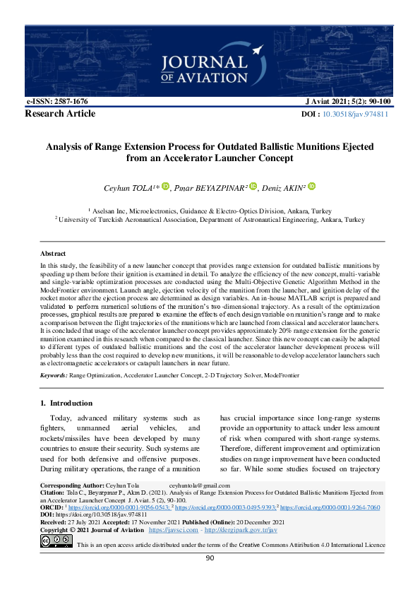 (PDF) Analysis of Range Extension Process for Outdated Ballistic ...