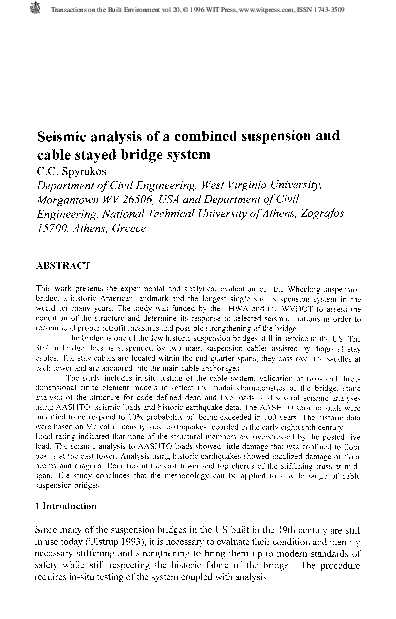 (PDF) Seismic Analysis Of A Combined Suspension And Cable Stayed Bridge ...