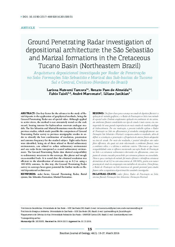 (PDF) Ground Penetrating Radar investigation of depositional ...