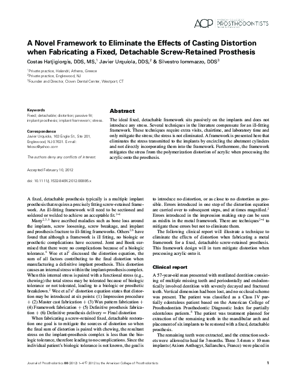 (PDF) A Novel Framework to Eliminate the Effects of Casting Distortion ...