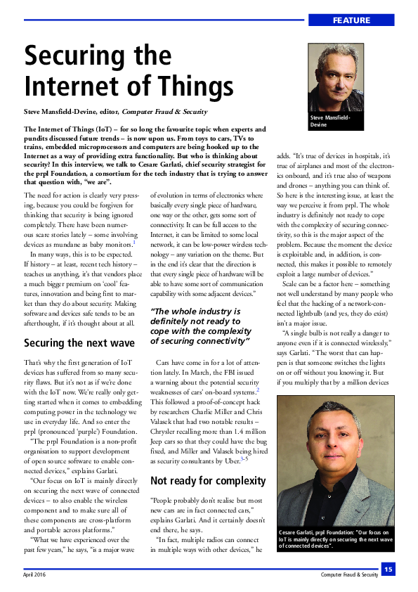 (PDF) Securing the Internet of Things
