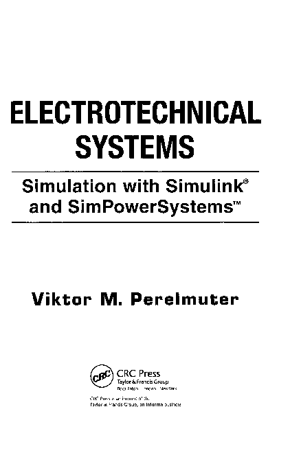 (PDF) Electrotechnical Systems: Simulation with Simulink® and ...