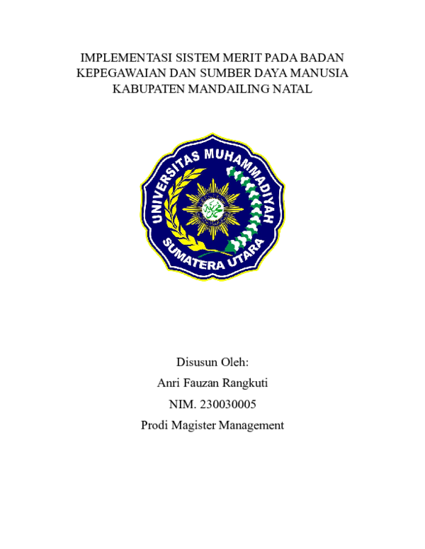 (DOC) IMPLEMENTASI SISTEM MERIT PADA BADAN KEPEGAWAIAN DAN PENGEMBANGAN SUMBER DAYA MANUSIA ...