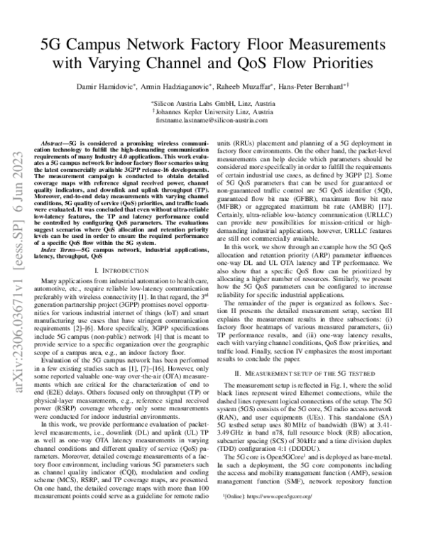 (PDF) 5G Campus Network Factory Floor Measurements with Varying Channel ...