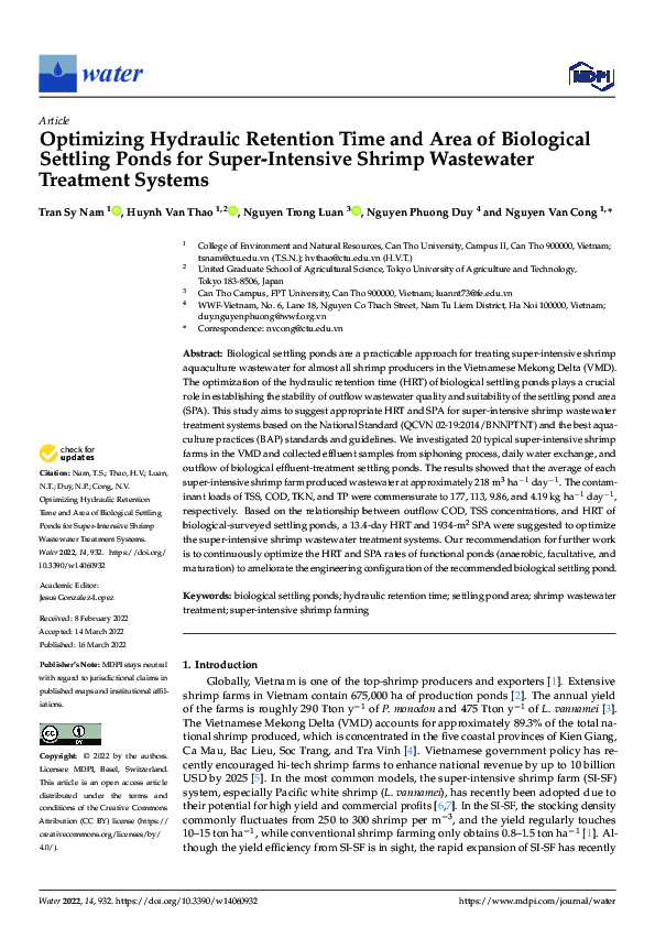(PDF) Optimizing Hydraulic Retention Time and Area of Biological ...
