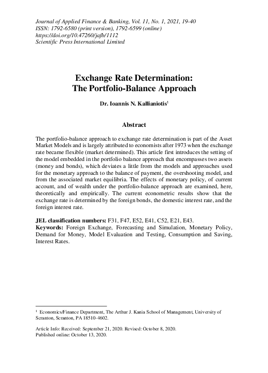 (PDF) Exchange Rate Determination: The Portfolio-Balance Approach ...