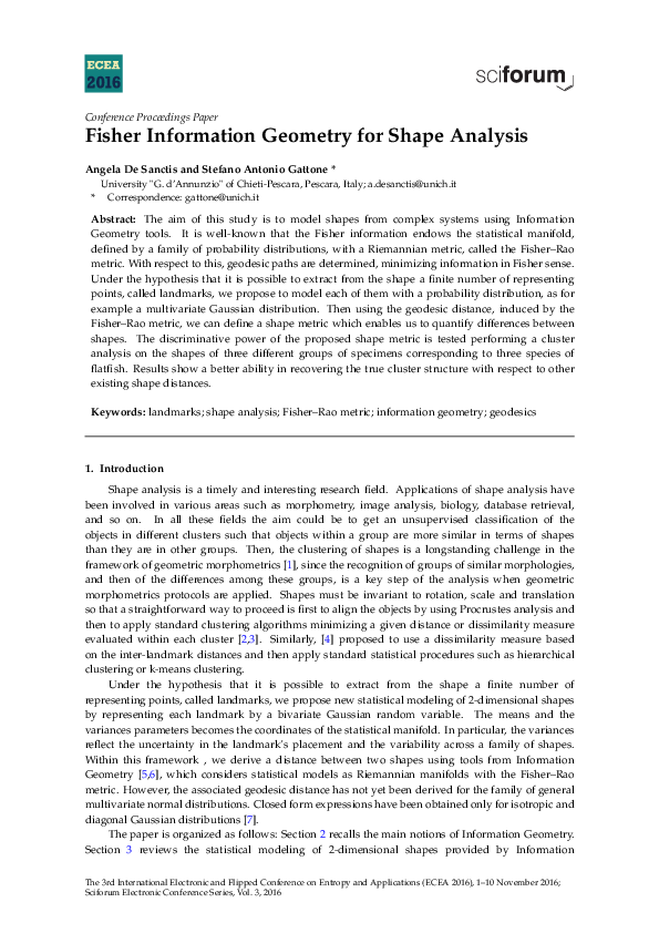 (PDF) Fisher Information Geometry for Shape Analysis
