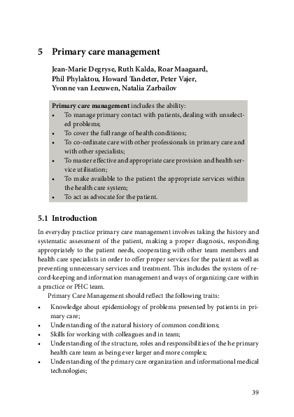 (PDF) 5 Primary care management