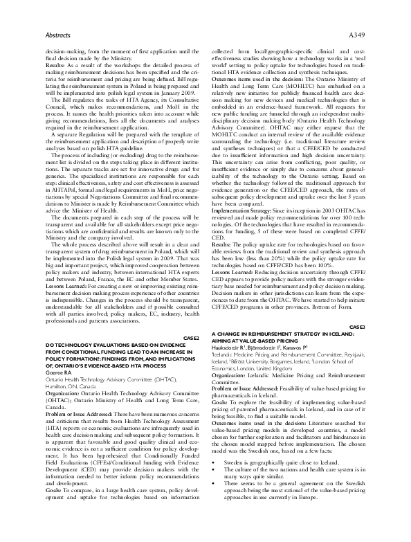 (PDF) CASE3 a Change in Reimbursement Strategy in Iceland: Aiming at Value-Based Pricing