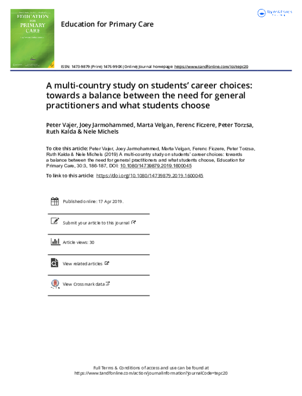 (PDF) A multi-country study on students’ career choices: towards a ...