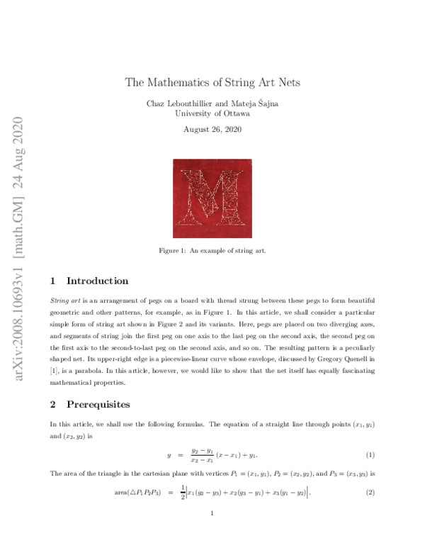 (PDF) The Mathematics of String Art Nets