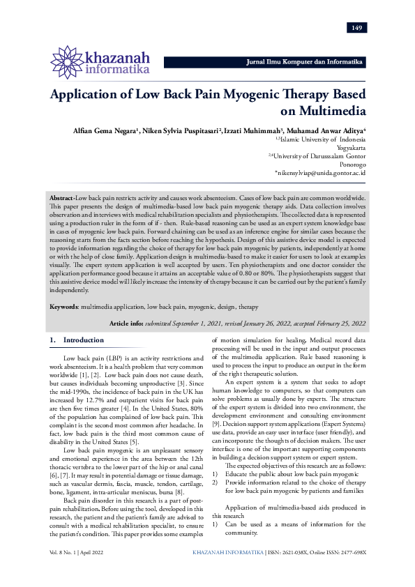 (PDF) Application of Low Back Pain Myogenic Therapy Based on Multimedia
