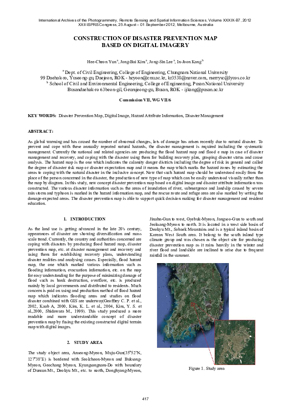 (PDF) Construction of Disaster Prevention Map Based on Digital Imagery
