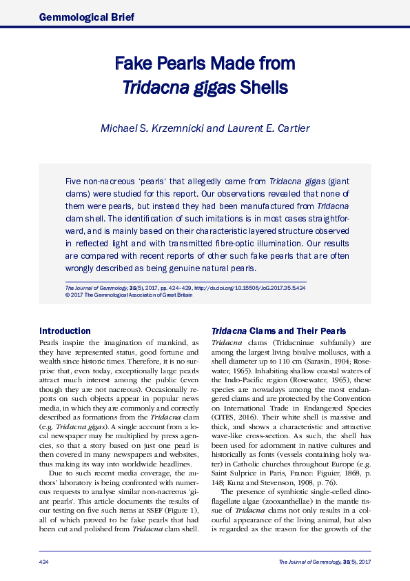 (PDF) Fake Pearls Made from Tridacna gigas Shells