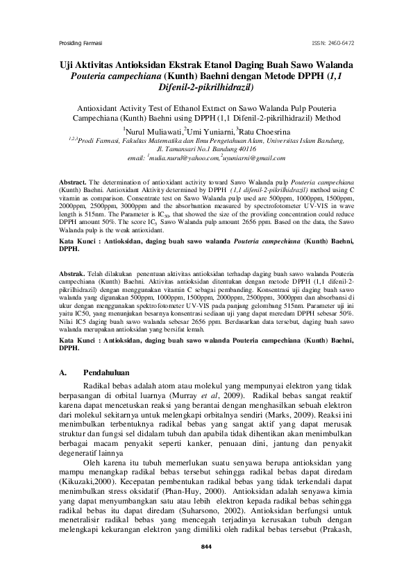(PDF) Uji Aktivitas Antioksidan Ekstrak Etanol Daging Buah Sawo Walanda ...