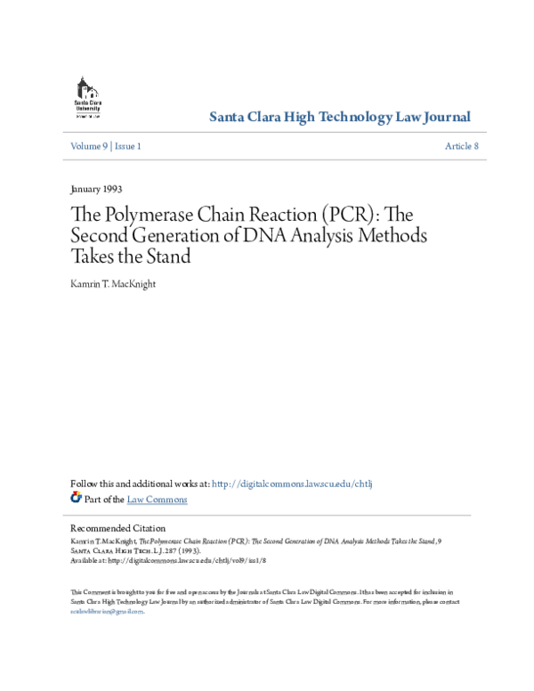 (PDF) The Polymerase Chain Reaction (PCR): The Second Generation of DNA ...