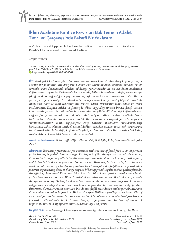 (PDF) A Philosophical Approach to Climate Justice in the Framework of ...