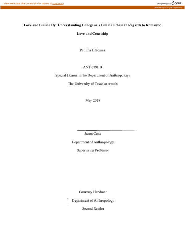 (PDF) Love and Liminality: Understanding College as a Liminal Phase in ...