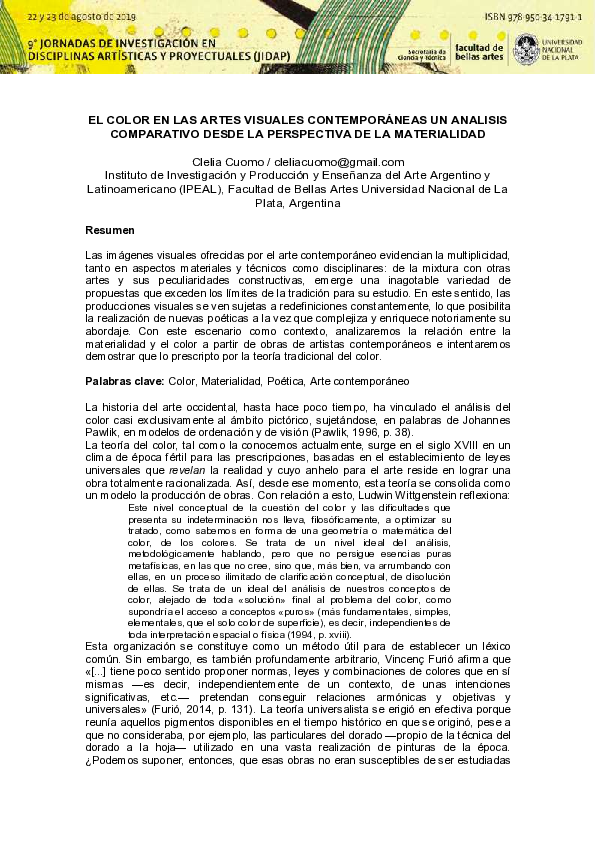 (PDF) El color en las artes visuales contemporáneas: un análisis ...