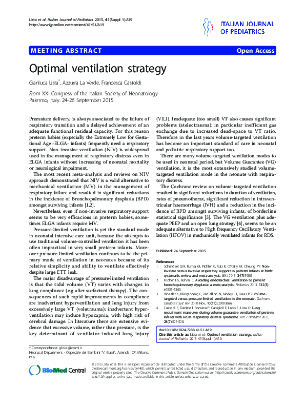(PDF) Optimal ventilation strategy