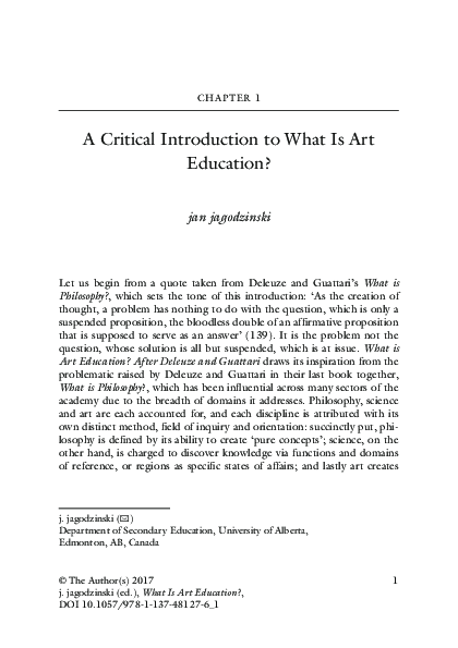 (PDF) A Critical Introduction to What Is Art Education?
