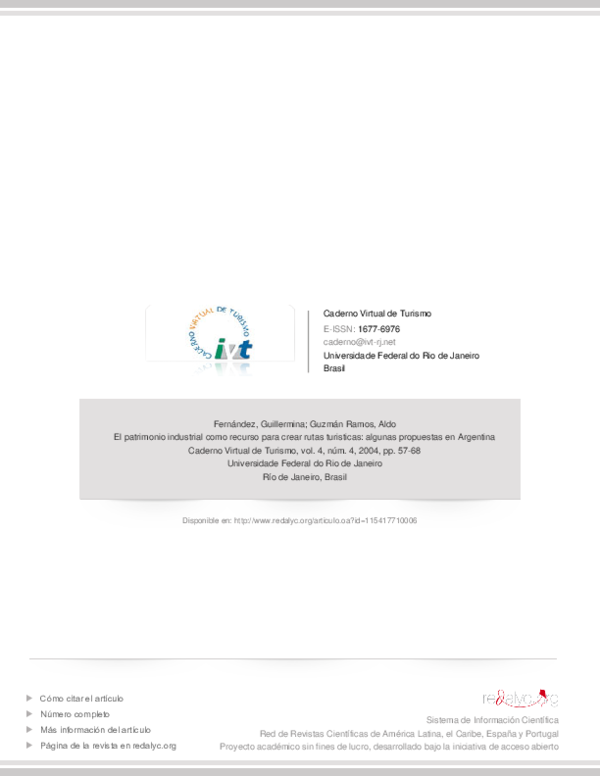 (PDF) El patrimonio industrial como recurso para crear rutas turisticas ... (PDF) El patrimonio industrial como recurso para crear rutas turisticas ...