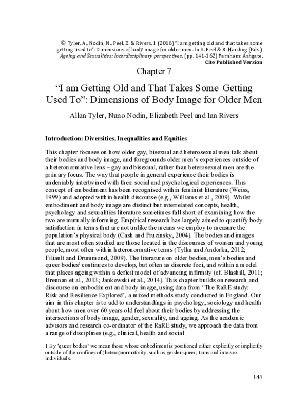 (PDF) “I am getting old and that takes some getting used to ...