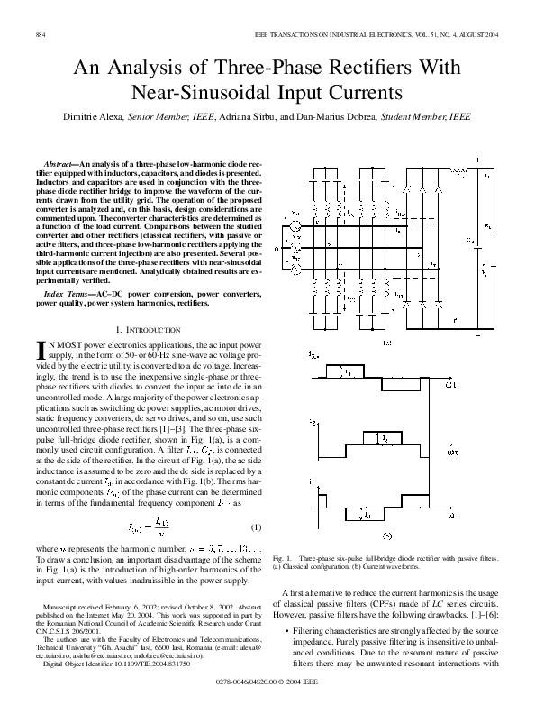 (PDF) Three-Phase Low-Harmonic Diode Rectifiers