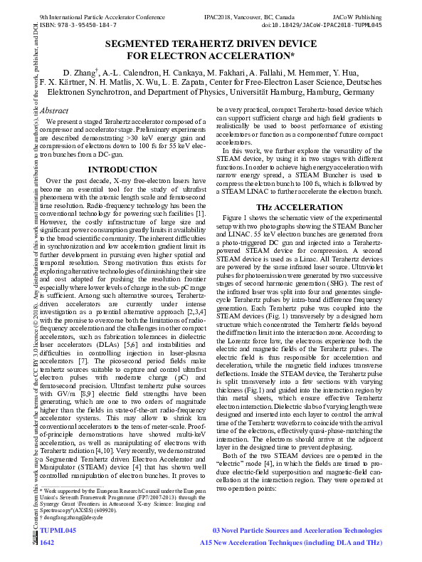(PDF) Segmented Terahertz Driven Device for Electron Acceleration