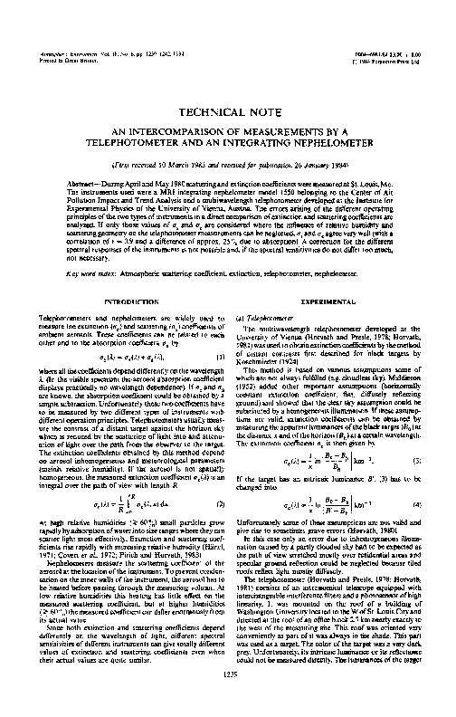 (PDF) An intercomparison of measurements by a telephotometer and an ...