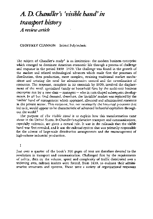 (PDF) A. D. Chandler's ‘Visible Hand’ in Transport History: A Review ...